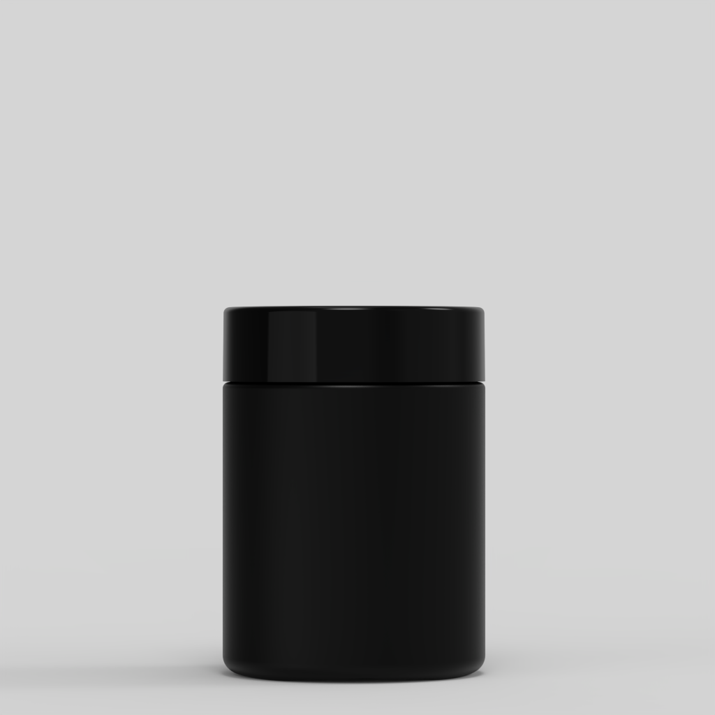 8oz Black HDPE Bottle With 63mm Cap - RTCO Packaging