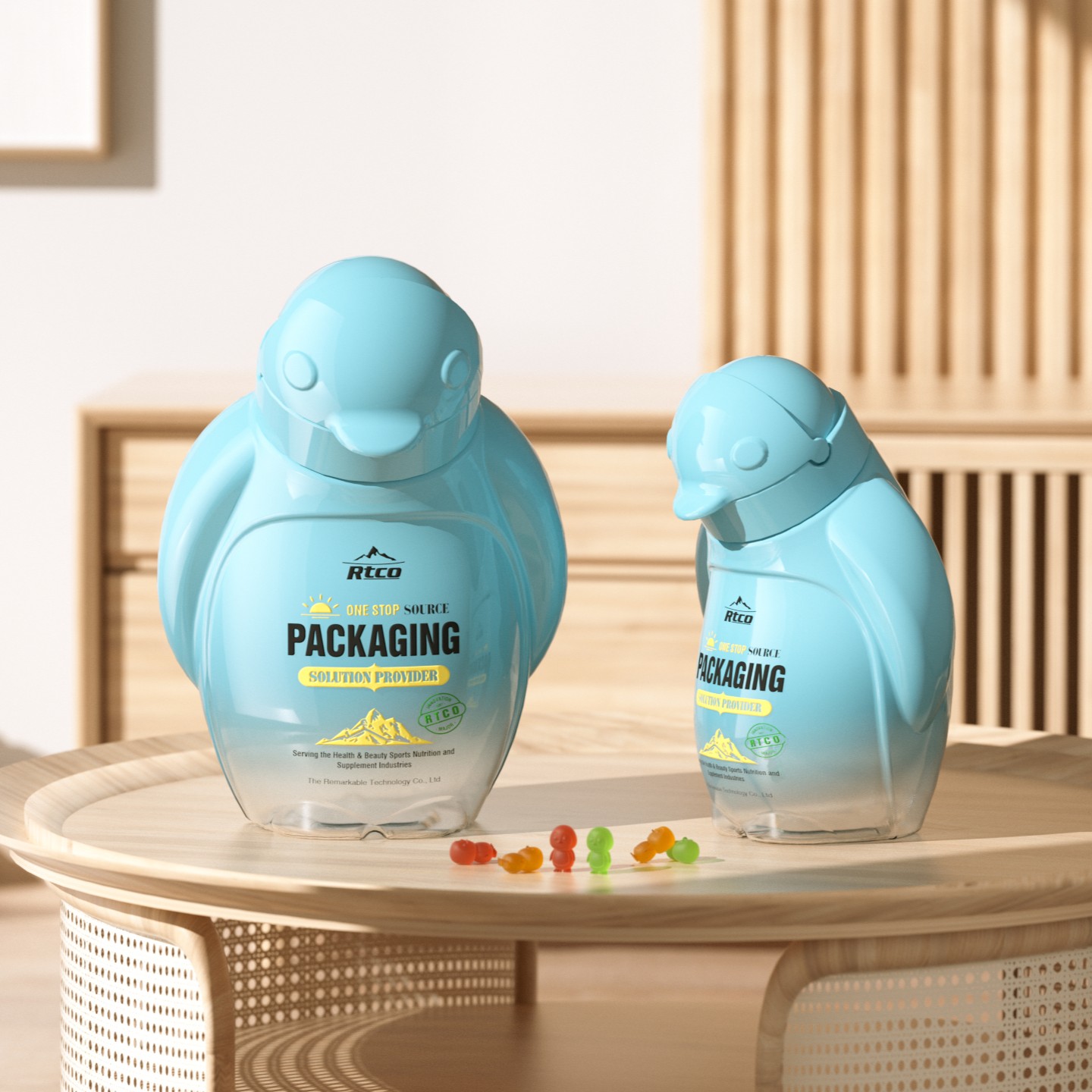 Penguin Flip Cap Bottle - RTCO Packaging